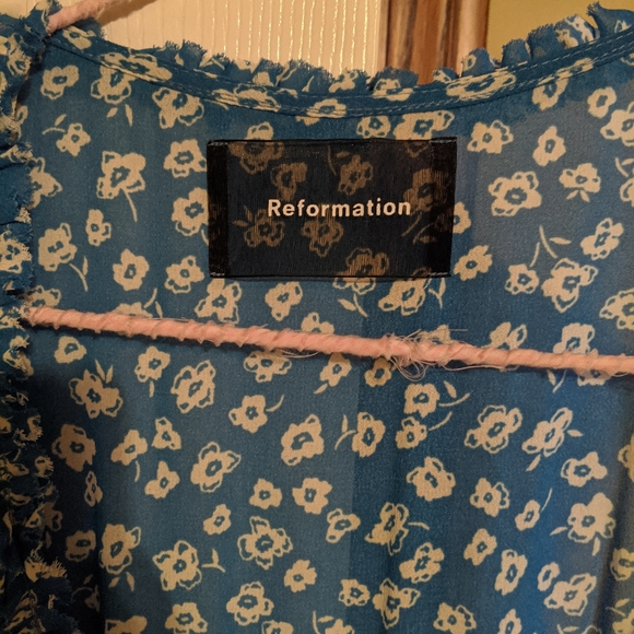 Reformation | Dresses | Reformation Blue Floral Midi Dress | Poshmark